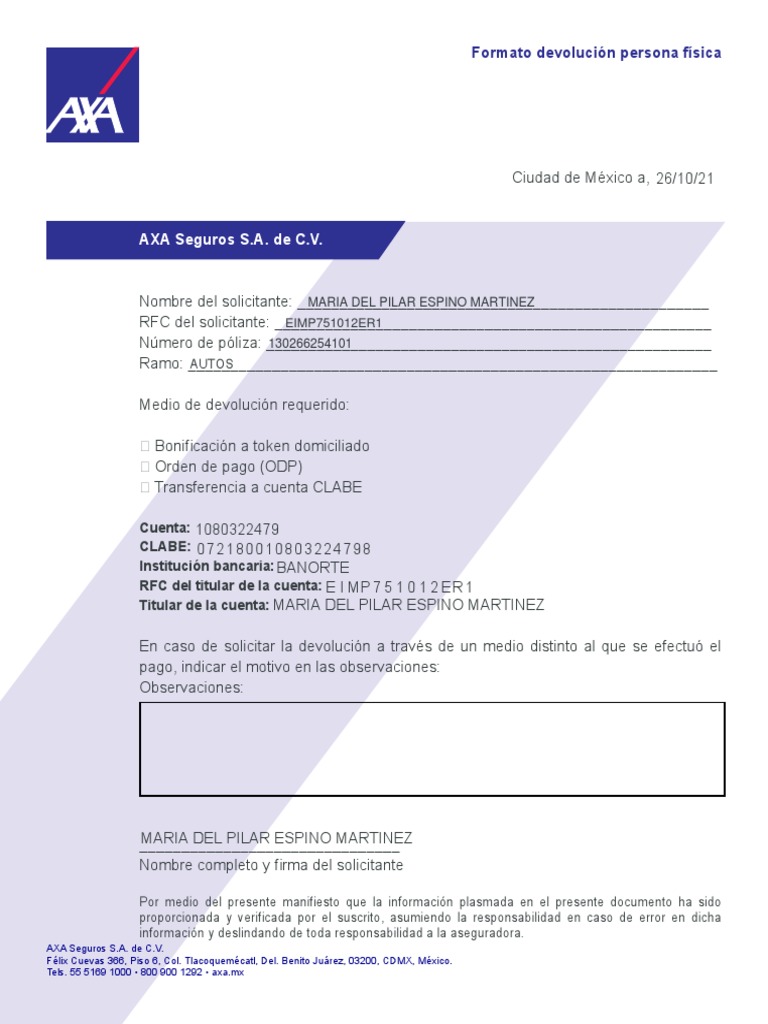 Formato de Devolucion | PDF