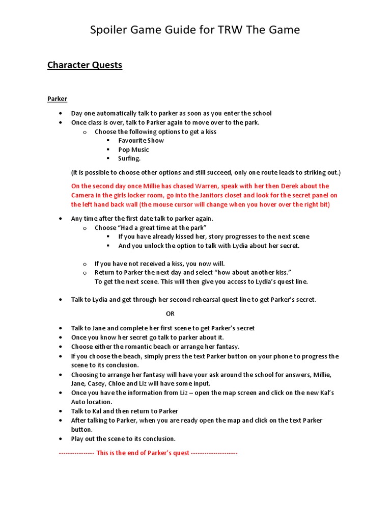 TRW Game Guide-2 | PDF