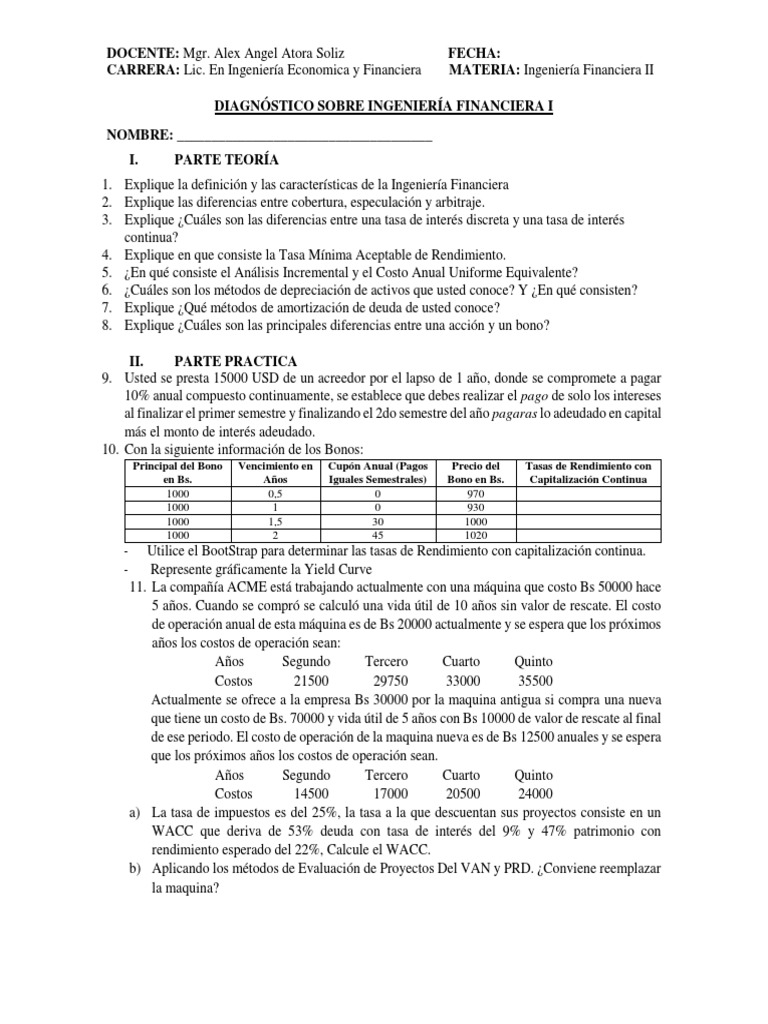 Hito 1 - Ingenieria Financiera II PDF | PDF | Economía Financiera | Dinero