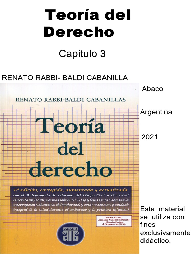 Teoría Del Derecho. Rabbi Baldi - Capítulo 3 | PDF | La Ley natural ...