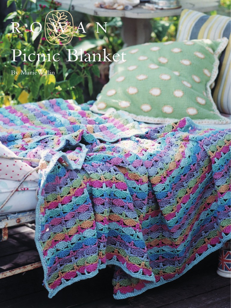 Rowan - Picnic Blanket in Handknit Cotton (Downloadable PDF | PDF | Crochet | Textile Arts