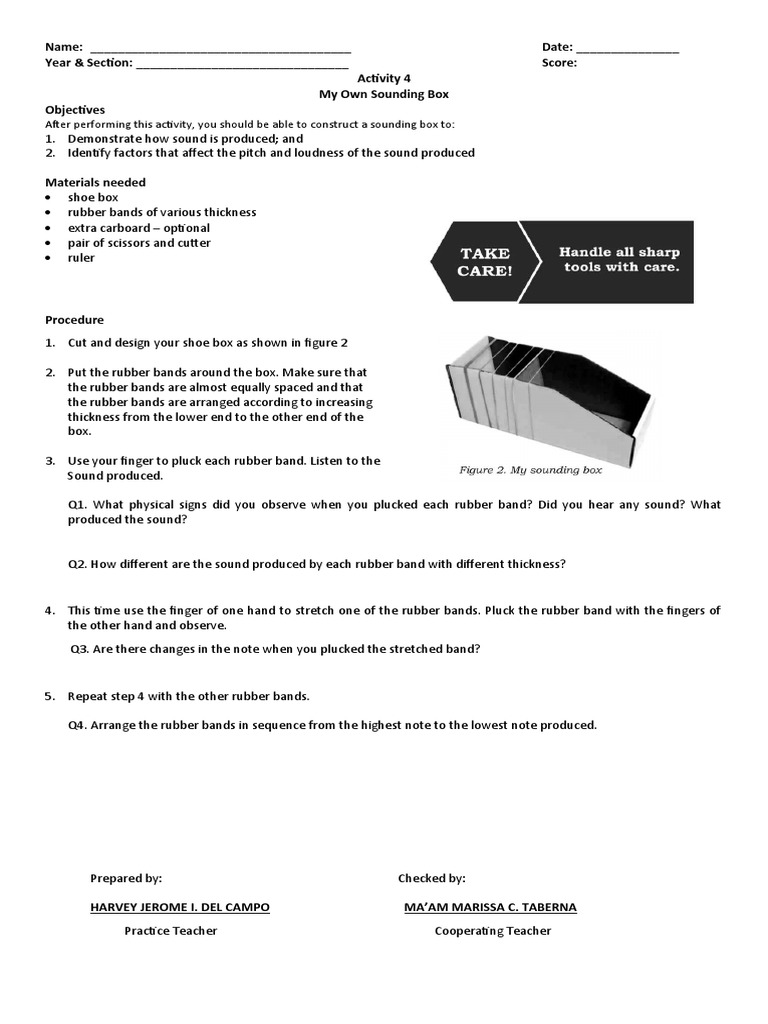 Sounding Box Activity Instructions | PDF
