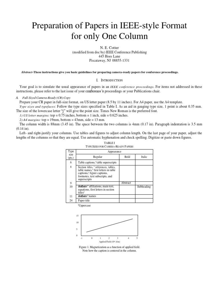 IEEE Template 1col | PDF | Bracket | International System Of Units
