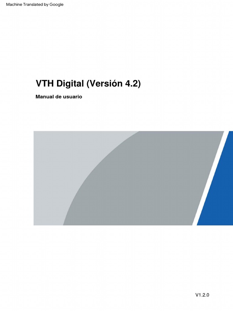 Digital-VTH User's-Manual V1.2.0 PDF | PDF | Software | Ingenieria Eléctrica