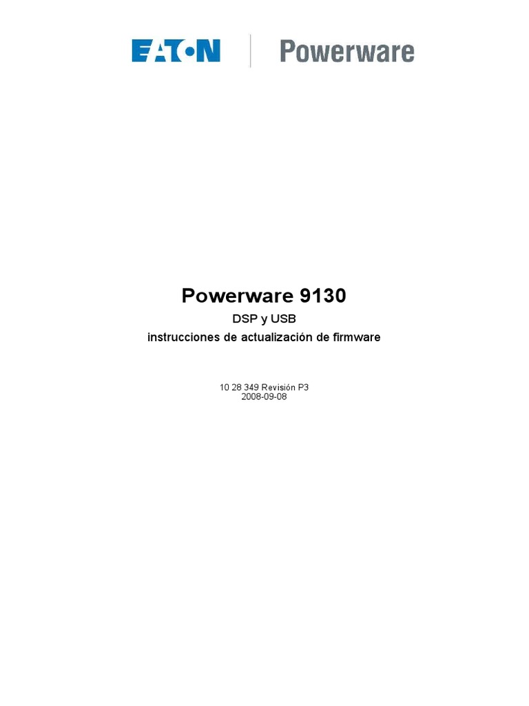 Guía Actualización Firmware Powerware 9130 | PDF | Microsoft Windows | USB
