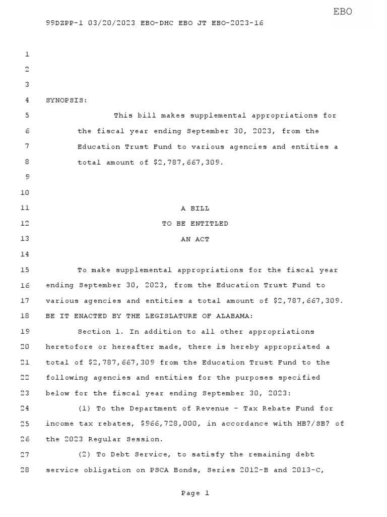 Alabama Gov. Kay Ivey's ETF Supplemental Proposal - March 21, 2023 ...