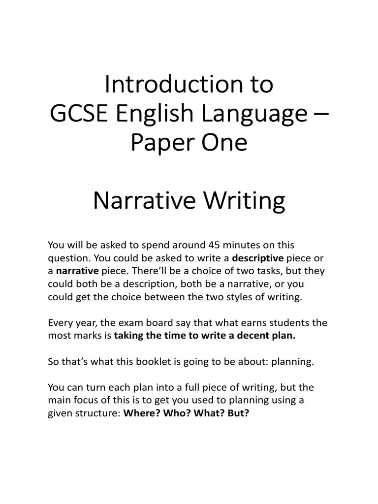GCSE Narrative Writing Planning Guide | PDF | Poetry