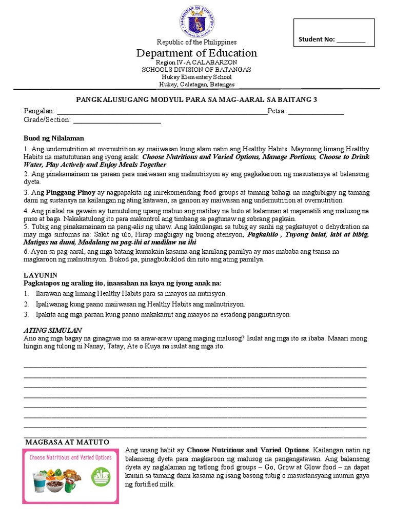 Wellness Activity Sheet - Aralin 2 - AVLeyva | PDF