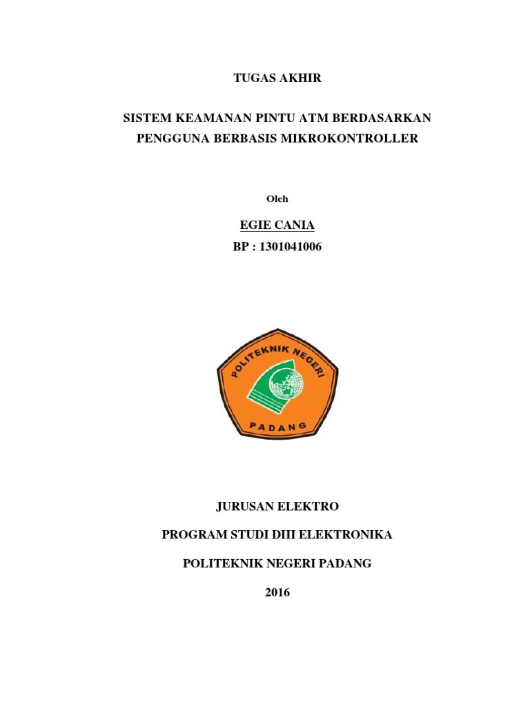 Keamanan Pintu ATM Mikrokontroler | PDF