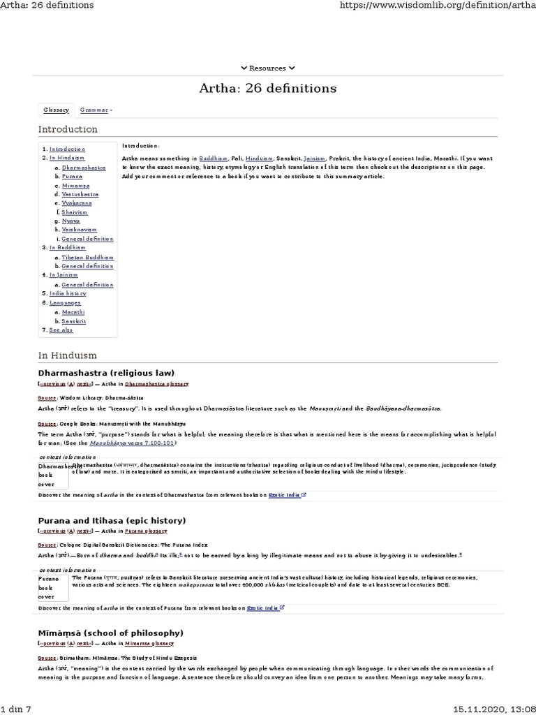 Artha 26 Definitions | PDF | Tibetan Buddhism | Vaishnavism