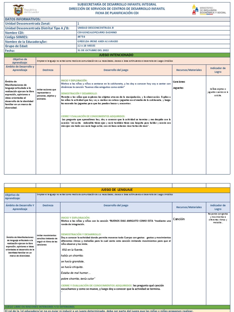 PLANIFICACION DE SEPTIEMBRE | PDF | Aprendizaje | Juguetes