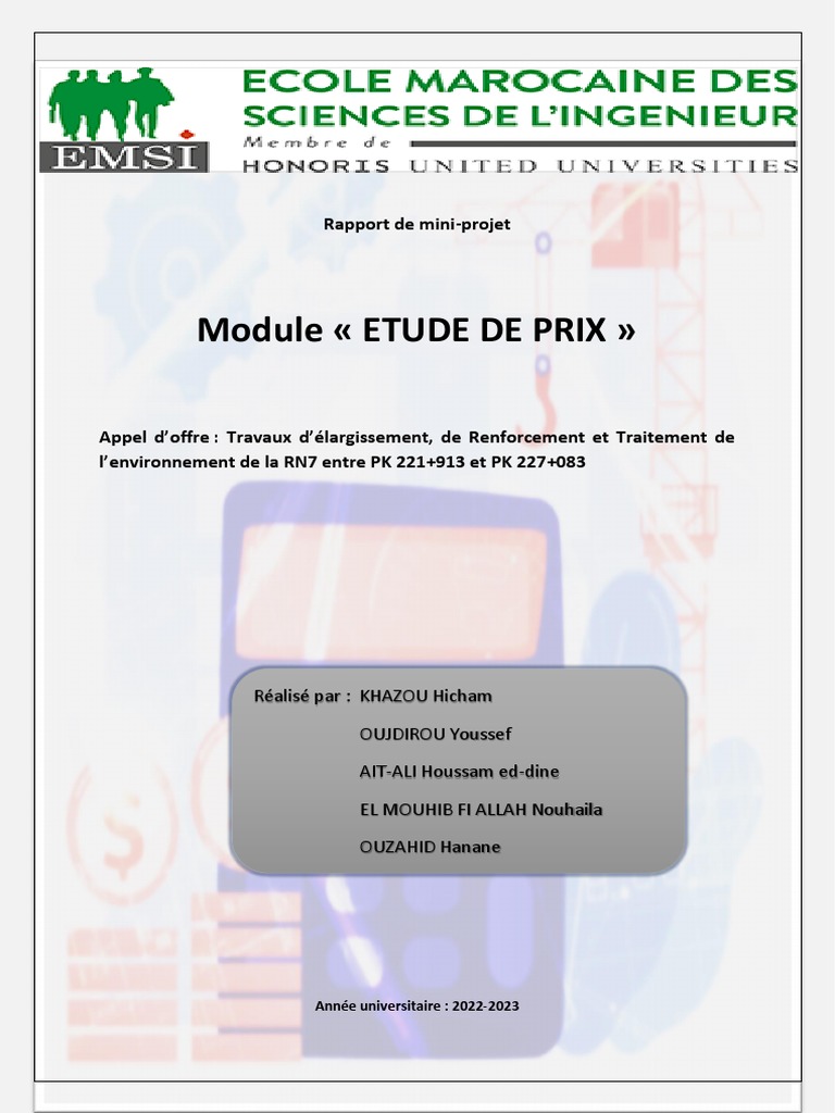 Etude de Prix - Rapport | PDF | Ingénierie civile
