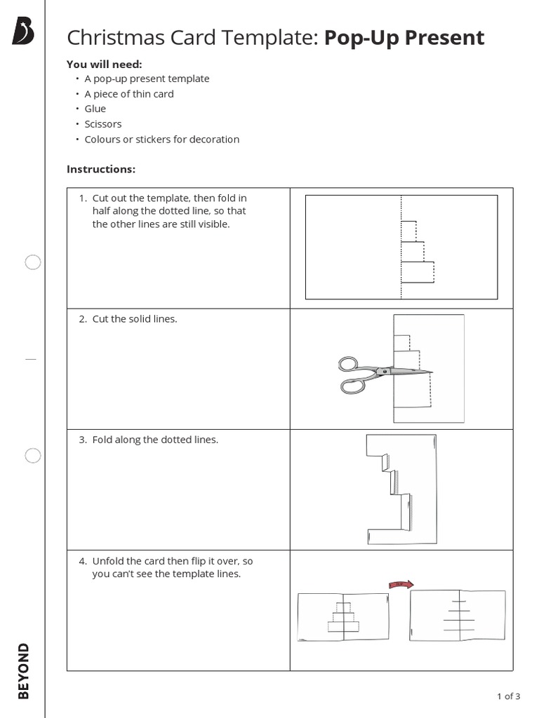 Christmas Card Template Pop Up Present - Ver - 1 PDF | PDF