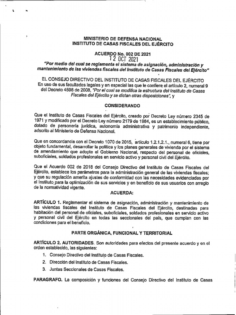 Acuerdo 002 de 2021 PDF | PDF