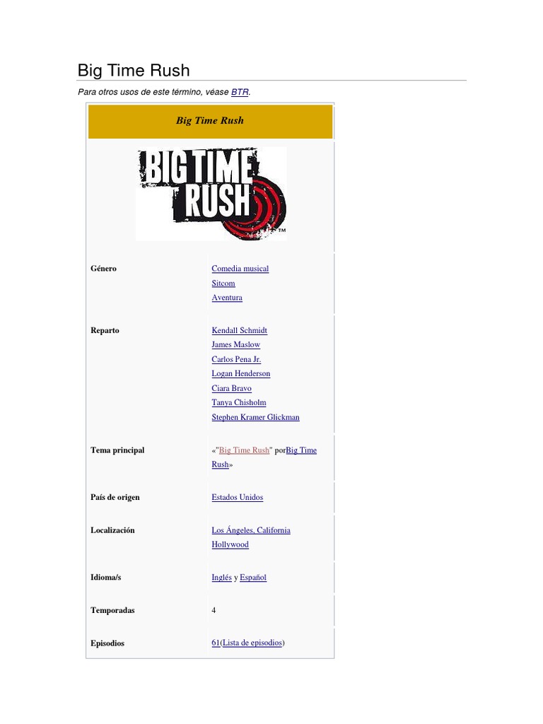 Big Time Rush PDF | PDF | Televisión