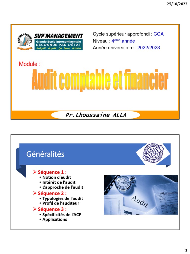 ACF - Cours Séq 1.3 PDF | PDF | Audit | Audit financier