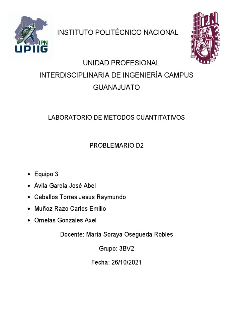 Problemario D2 - Equipo - 3 - 3BV2 | PDF | Amoníaco | Química