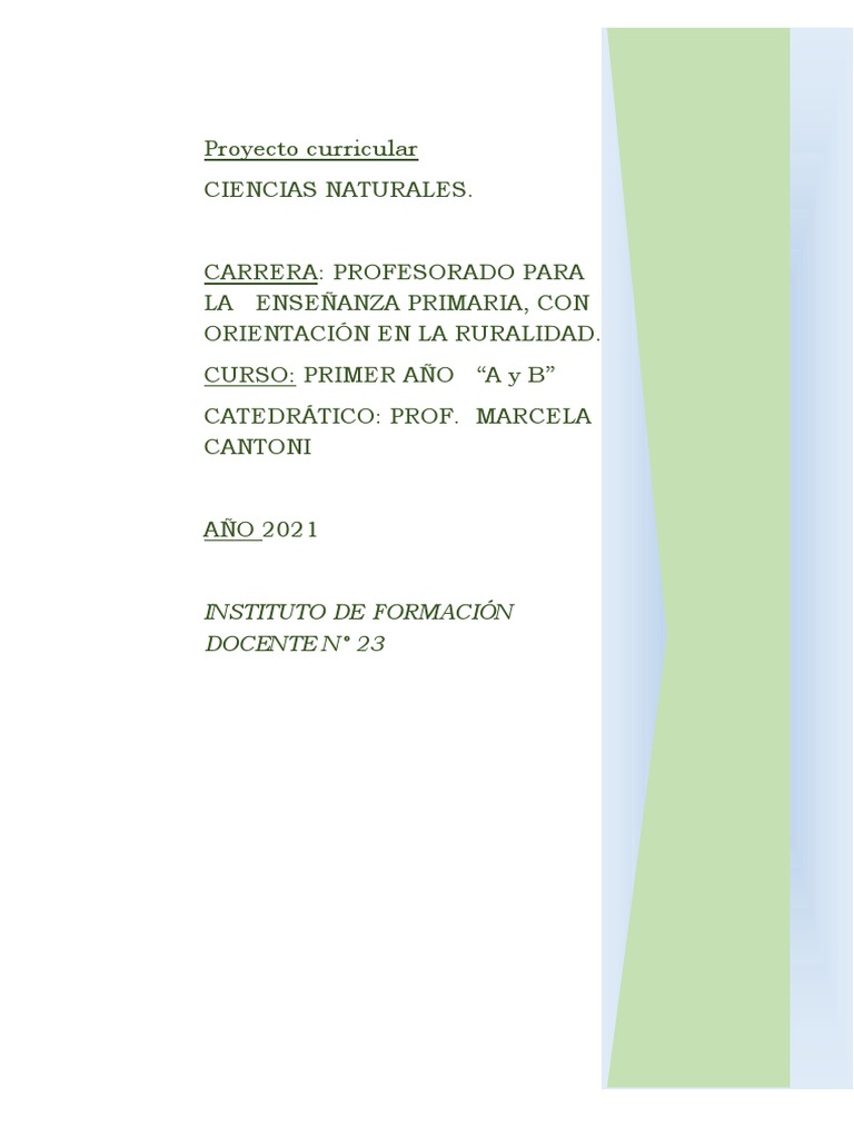 Ciencias Naturales I A y B | PDF | Enseñando | Evaluación