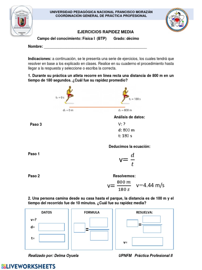 Ejercicios de Rapidez Media Resueltos | PDF | Física