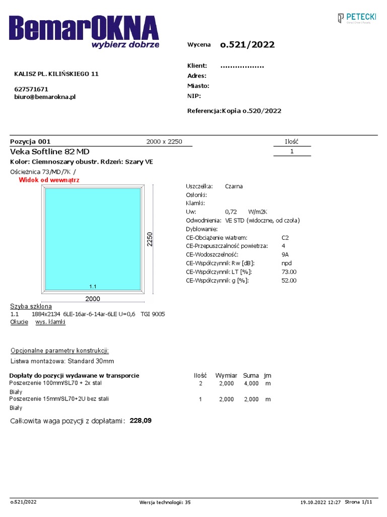 Specyfikacja Okien III | PDF