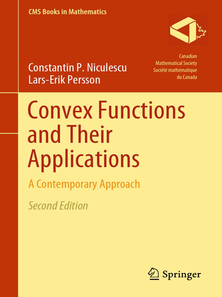Convex Functions and Their Applications: Constantin P. Niculescu Lars-Erik Persson | PDF ...