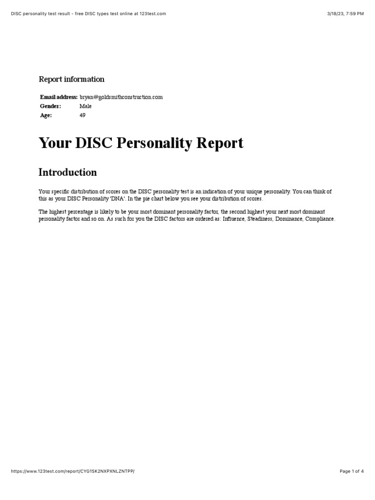 Disc Personality Test Result - Free Disc Types Test Online at 123test ...
