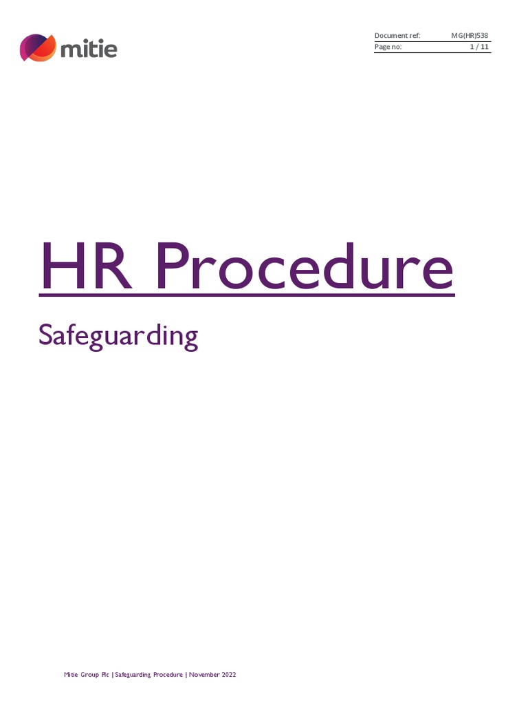 Safeguarding Procedure MG (HR) 538 PDF | PDF | Child Neglect | Psychological Abuse