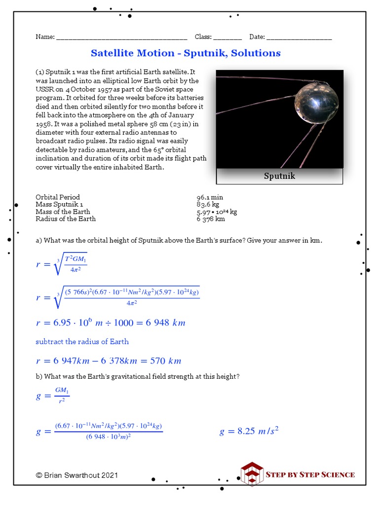 Satellite Motion 9 Sputnik Soln PDF | PDF | Sputnik 1 | Satellite
