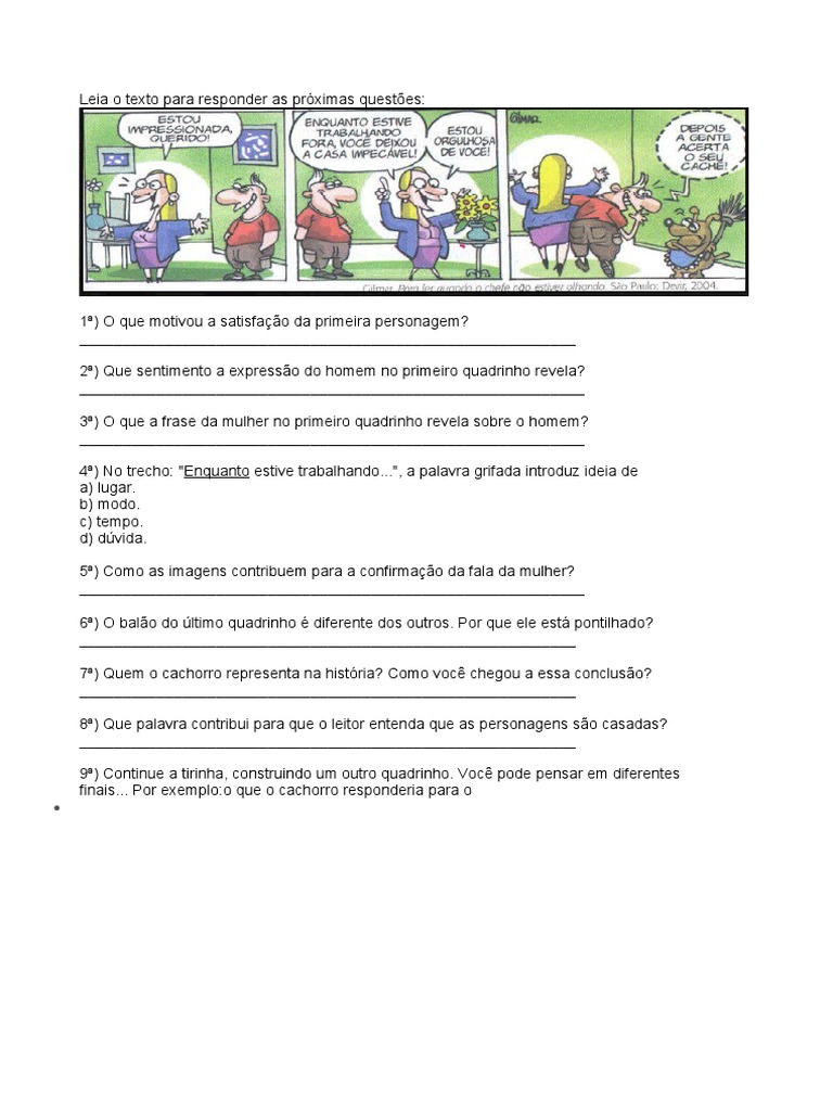 Tirinhas 7 Ano | PDF | Comunicação | Quadrinhos