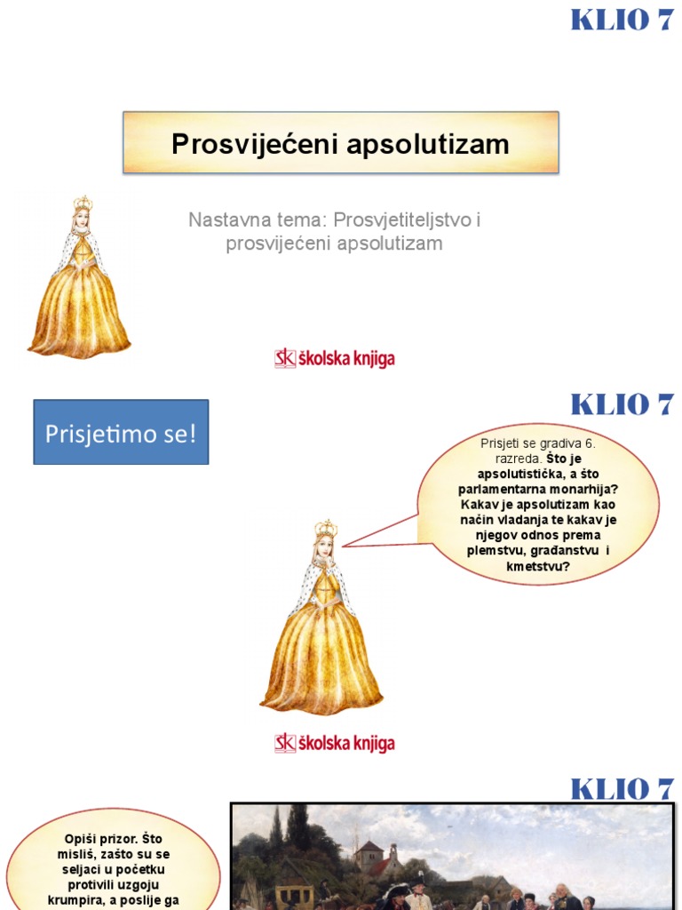 Klio 7 - PPT - 2.1. Prosvijeceni Apsolutizam | PDF