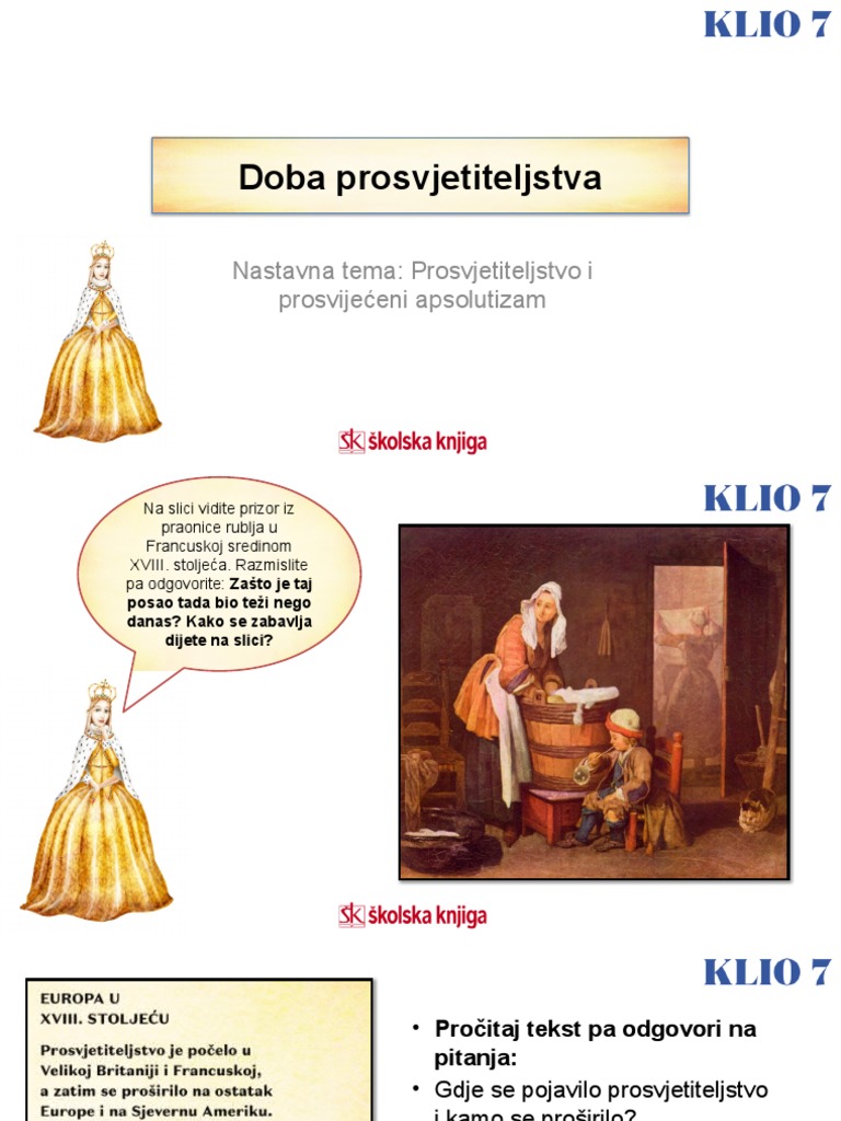 Klio 7 - PPT - 1.1. Doba Prosvjetiteljstva | PDF