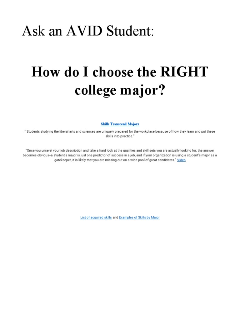 Ask An AVID Student | PDF