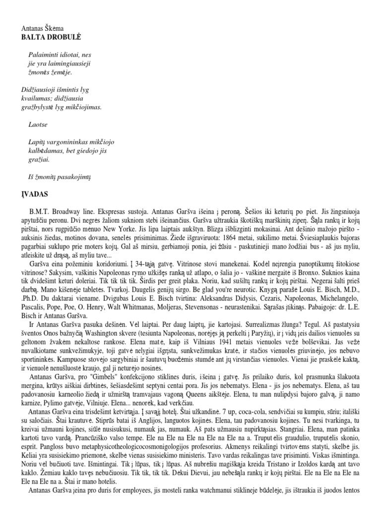 Antanas Skema Balta Drobule | PDF