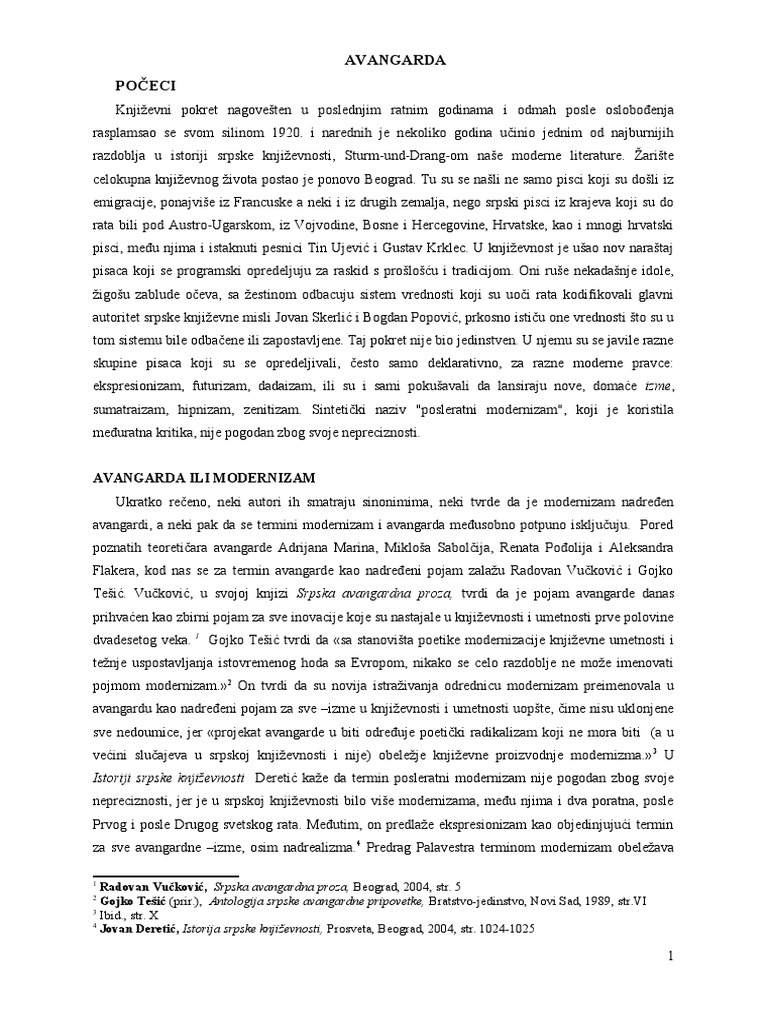 Avangarda, Master | PDF