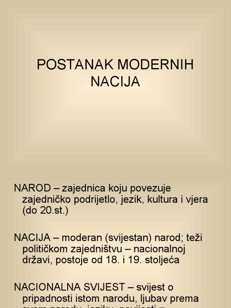 21 Postanak Modernih Nacija | PDF