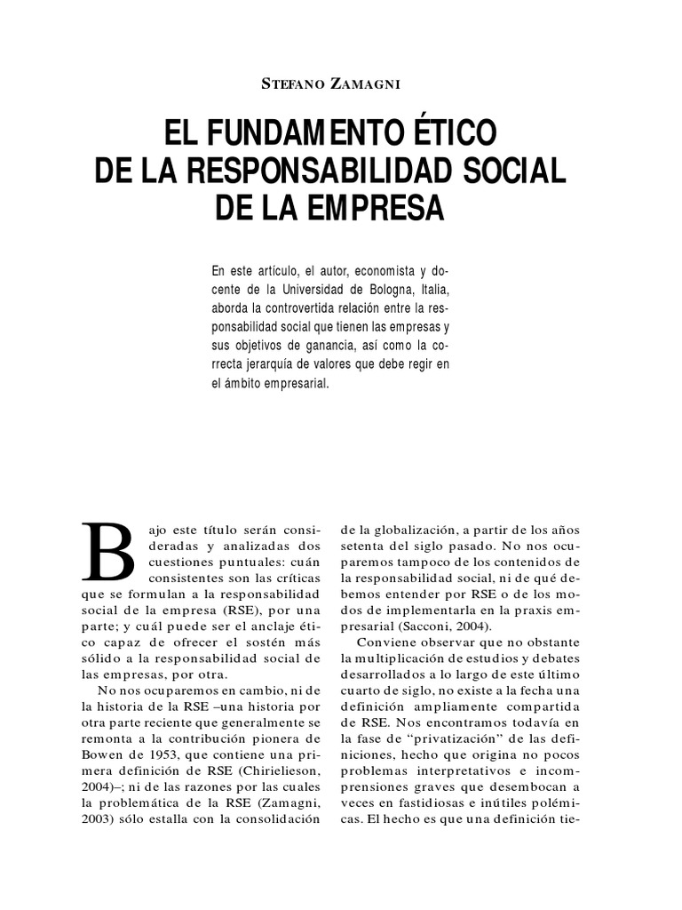 Críticas y Ética en la RSE | PDF | Responsabilidad social corporativa ...