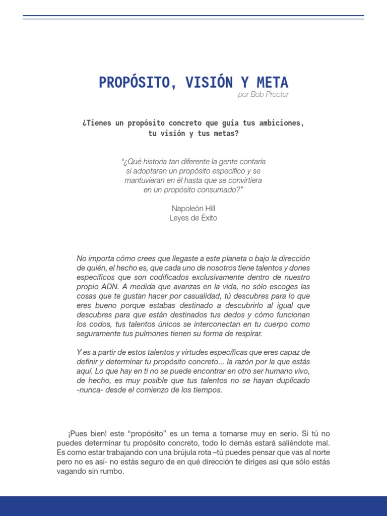 Script - Proposito, Vision y Meta | PDF | Amor | Mente