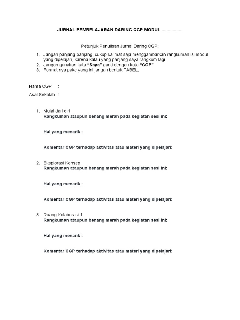 JURNAL DARING CGP Modul 2.2 | PDF