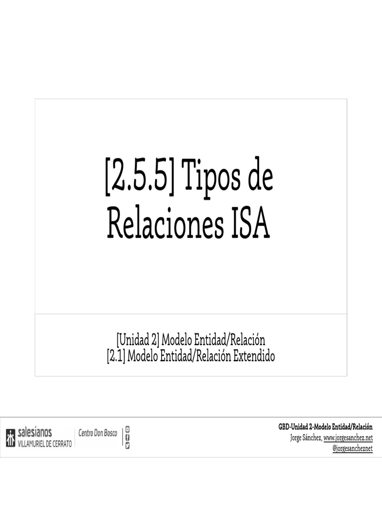 Tipos de Relaciones ISA en Modelos ER | PDF