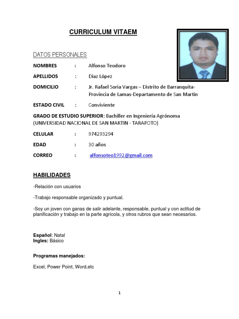 Curriculum Vitae-Alfonso Diaz 2022 | PDF | Agricultura