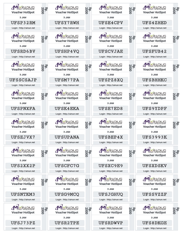 Print Voucher - RADIUS | PDF