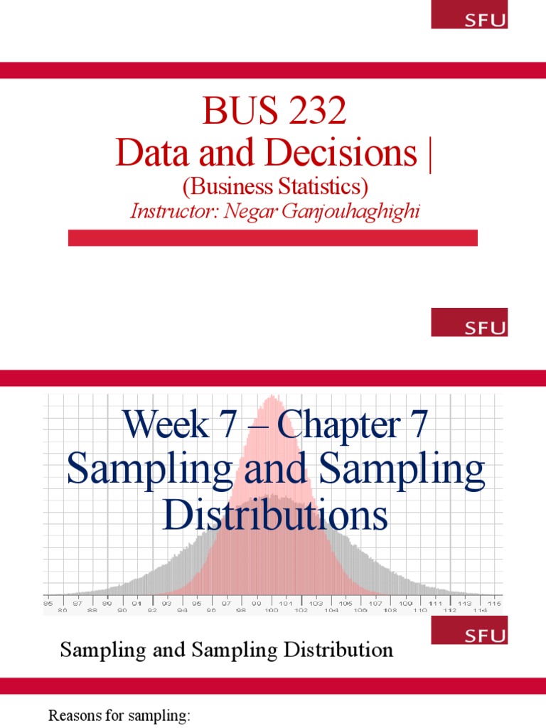 Week 7 Sampling | PDF | Sampling (Statistics) | Standard Deviation Week 7 Sampling | PDF | Sampling (Statistics) | Standard Deviation