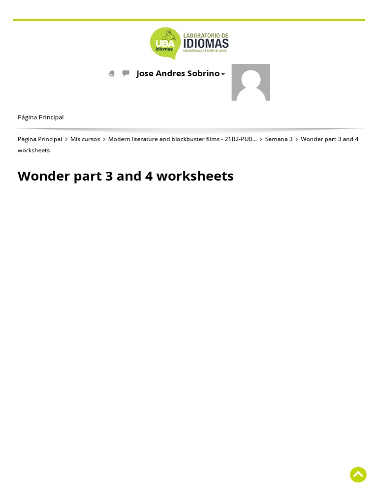 Wonder Part 3 Worksheets | PDF