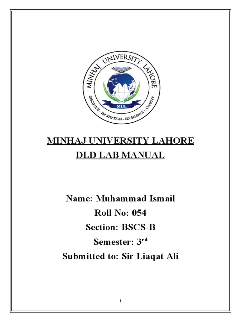 Ismail - Manual DLD Lab. | PDF | Logic Gate | Electronic Circuits