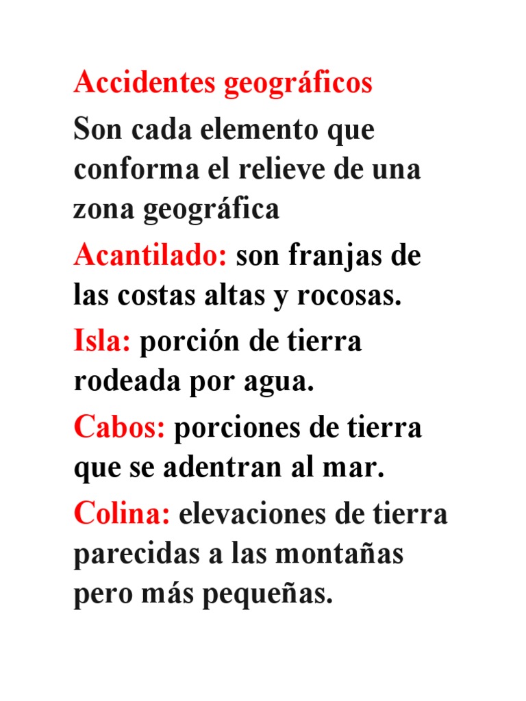 Accidentes Geográficos | PDF