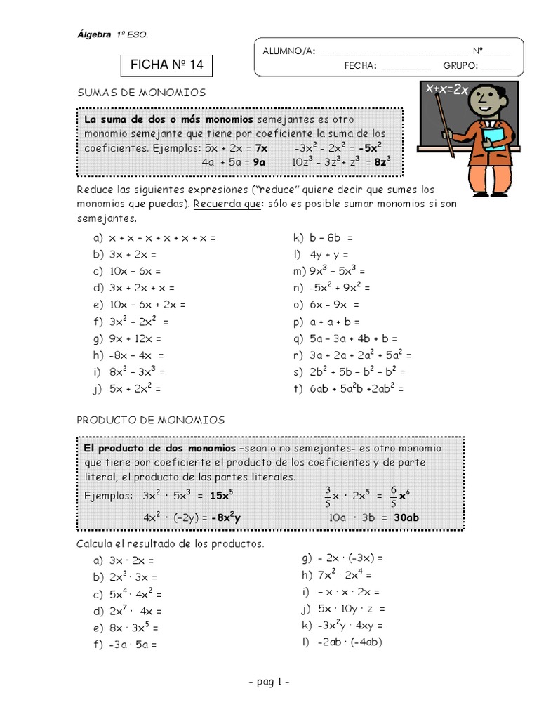 Operaciones Con Monomios.1548075189 PDF | PDF | Algoritmos | Álgebra