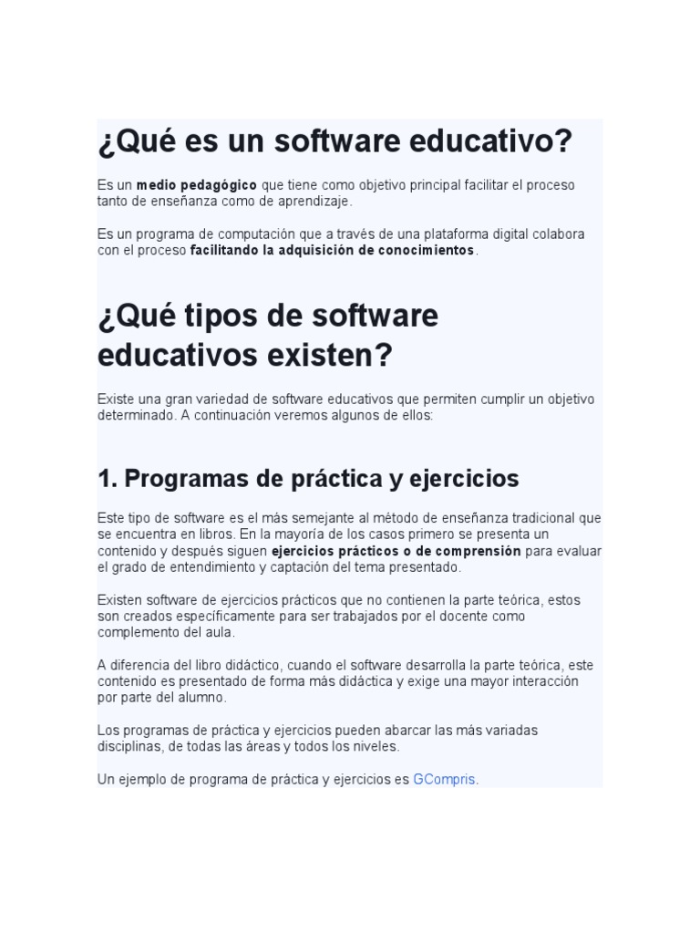 Qué Es Un Software Educativo | PDF | Enseñando | Aprendizaje