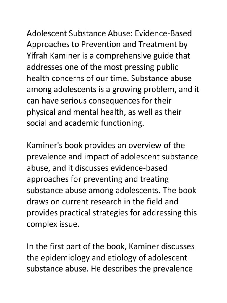 Adolescent Substance Abuse | PDF | Substance Abuse | Preventive Healthcare