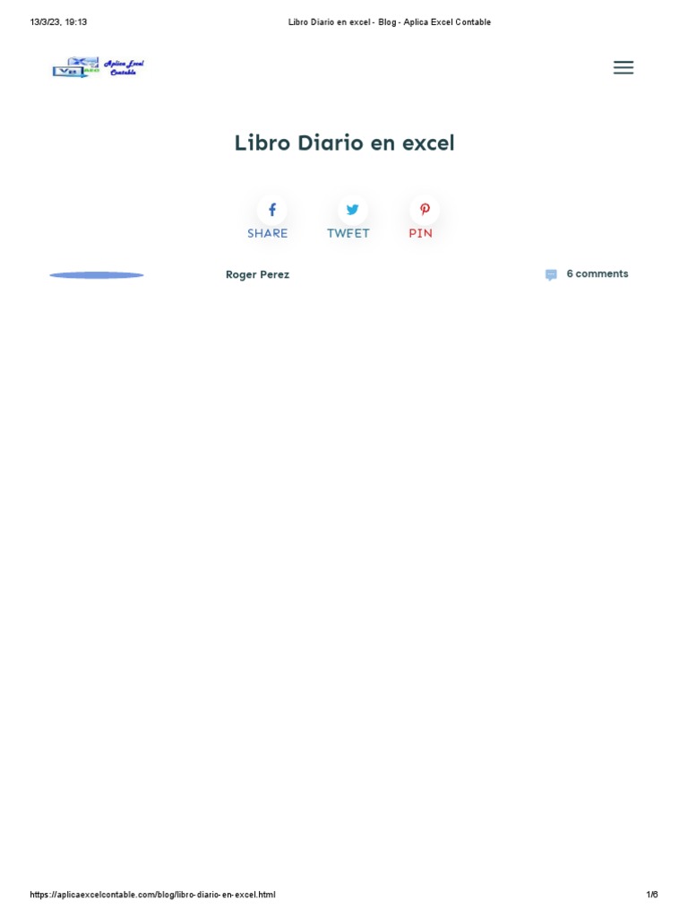 Libro Diario en Excel - Blog - Aplica Excel Contable PDF | PDF | Microsoft Excel | Desarrollo de ...