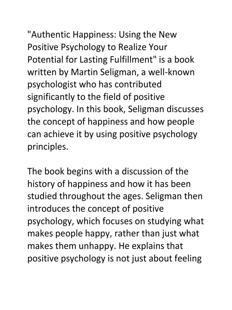 Authentic Happiness | PDF